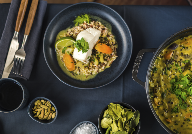 Recipe for a delicious Lentil fish curry with coconut milk and fennel ...